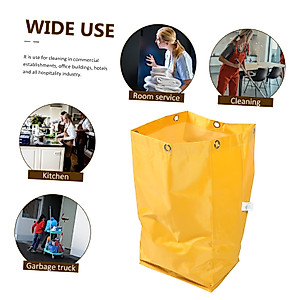 PartyKindom 6 Pcs Canvas Bag Yellow Vinyl Bag Car Can Trash Bag Waterproof Janitorial Bag Janitorial Cart Bag Appliance Hand Dolly Glass Spray Bottle Garbage Conical Trolley Bag Work