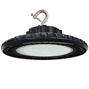480V 150W UFO LED High Bay Lights, 24000LM, 0-10V Dimmable, 500W HID/HPS Replacement, 5ft Cable, IP65, Hook Mount, Shop Lights, Garage, Factory, Warehouse, Workshop, Area Light