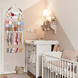 VOBOBE Headband and Bow Organizer for Girls Hair Bows, Baby Headbands Storage Holder Bows Hanging Organizer for Girls Room, Wall, Door, Closet