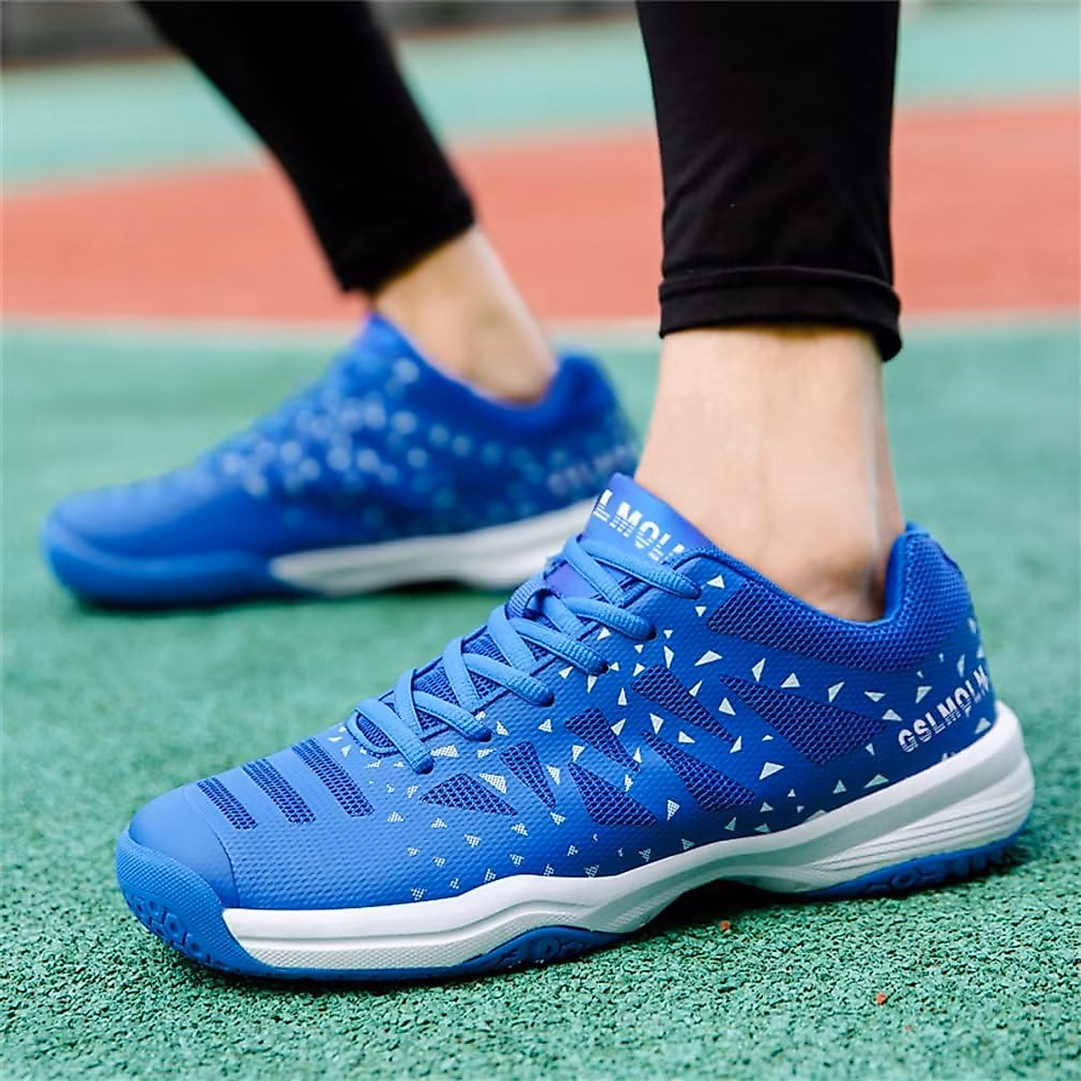 Jakcuz Pickleball Shoes for Women Badminton Tennis Shoes Indoor Outdoor Court Training Shoe Racketball Squash Volleyball Sneakers Blue Size 6
