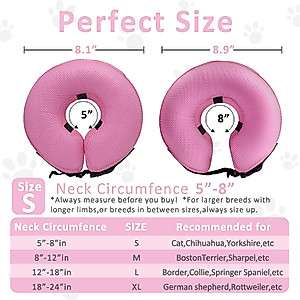 Winmily Dog Donut Collar,Breathable Soft Inflatable Dog Cone Collar for Large Medium Small Dogs Cats Alternatives After Surgery,E Collar,Elizabethan Collar for Dogs Recovery-Pink