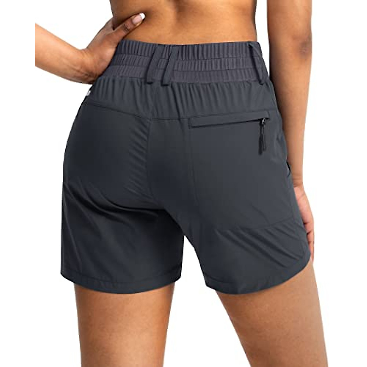 Viodia Women's 5" Hiking Golf Shorts with Pockets High Waist Stretch Cargo Short Shorts for Women Casual Summer Walking Steel Grey