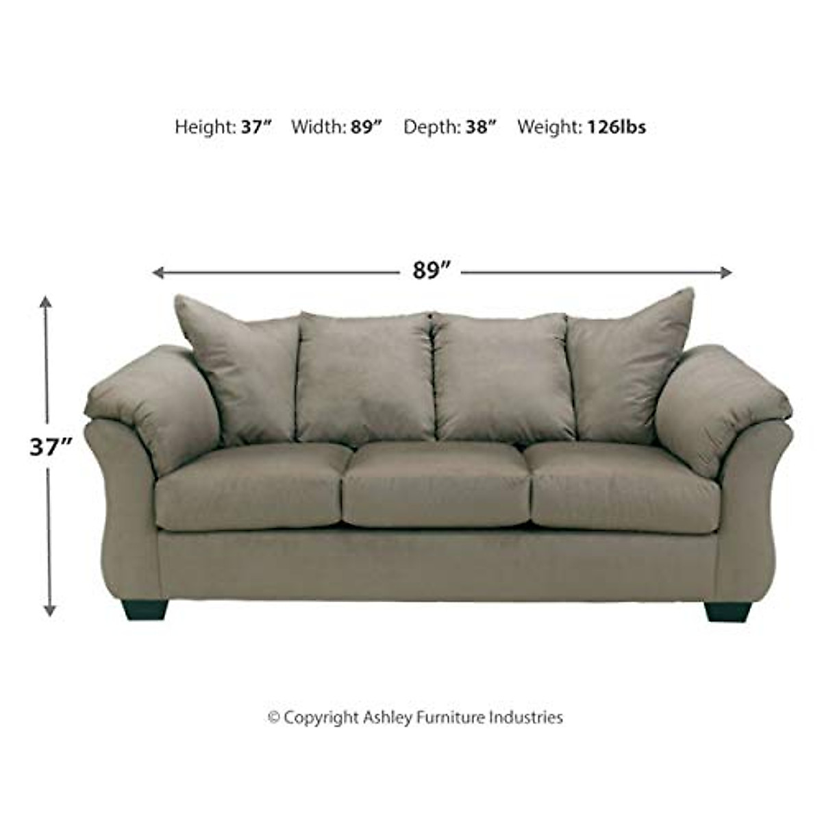Signature Design by Ashley Darcy Casual Plush Sofa, Grayish Brown