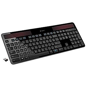 Logitech K750 Wireless Solar Keyboard for Windows Solar Recharging Keyboard Black, Not for Mac (Windows Black)