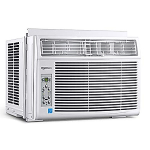 Amazon Basics Window Mounted Air Conditioner with Remote Cools 250 Square Feet, 6000 BTU, White