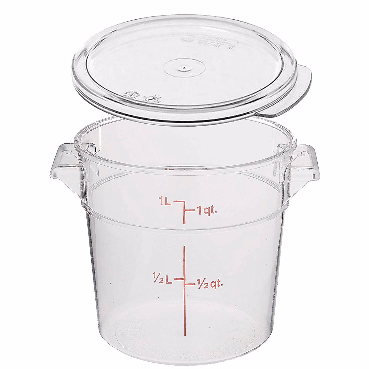 Cambro Three 1 Quart Polycarbonate Clear Round Containers With 3 Lids Bundle
