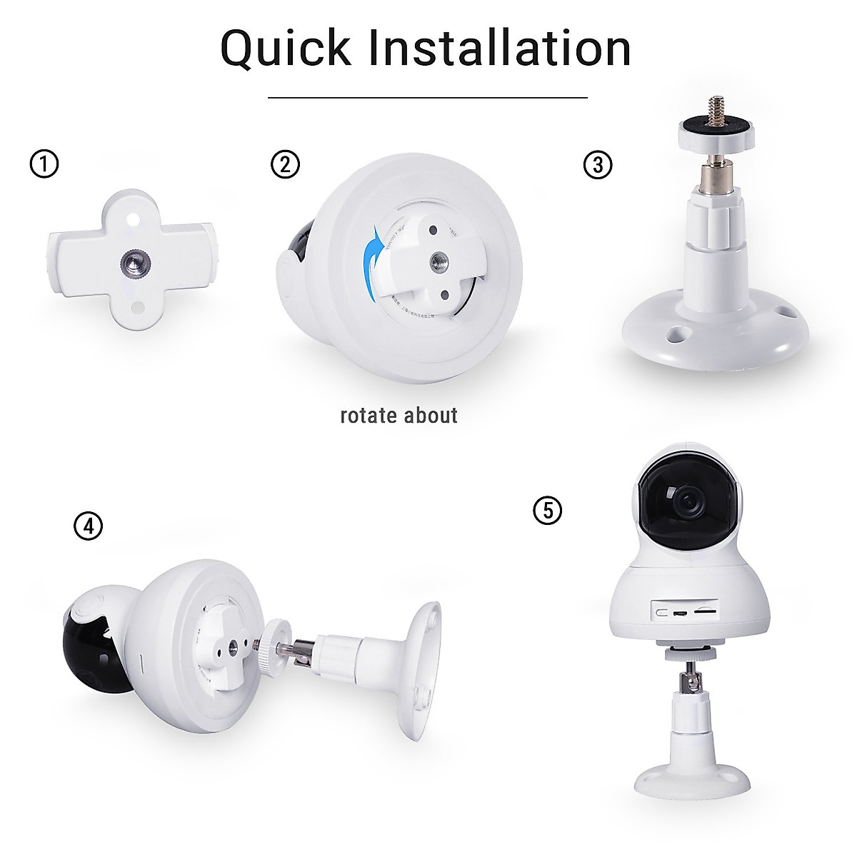 Wall Mount Bracket for YI Dome Camera and YI Cloud Home Camera，HOLACA 360 Degree Protective Adjustable Wall Mount Holder for YI Camera