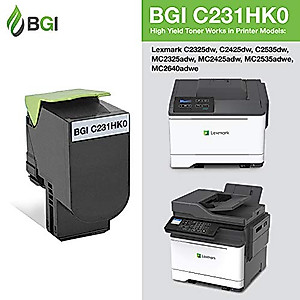 BGI Compatible Replacement Toner for Lexmark C2325dw MC2325adw C2325 C2425dw MC2425adw C2535dw MC2535adwe MC2640adwe Toner Ink | C231HK0 | Black | High Yield