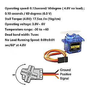 12PCS SG90 Micro Servo Motor, Dorhea Mini Servo SG90 9g Servo Kit for RC Helicopter Airplane Car Boat Robot Arm/Hand/Walking/Servo Door Lock Control