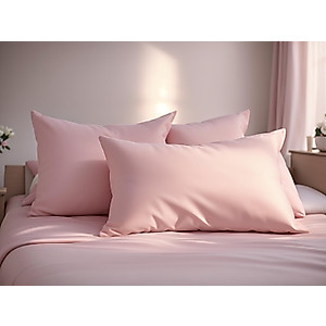 SheetWorld Queen Size Duvet Set - 100% Cotton 500 TC, Full Zipper Closure, Dusty Rose, Includes 1 Duvet Cover, 2 Envelope Pillow Cases - Softer Than Egyptian Cotton - Matching Sheets Available, USA