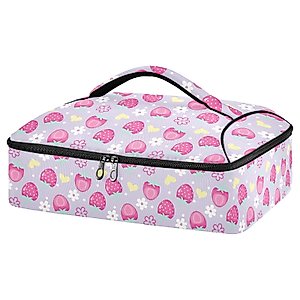 Kcldeci Insulated Thermal Food Carrier Insulated Casserole Carrier for Hot or Cold Food,Sweet Strawberry Insulated Tote Bag for Potluck Cookouts Parties Picnic,Lasagna Lugger