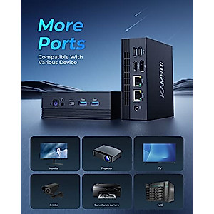 KAMRUI Mini PC,AMD Ryzen 5 5500U (6C/12T, up to 4.0 GHz), Mini Computer Tower with Dual Channel 16GB DDR4 512GB SSD,Small Desktop Computers 4K Triple Display,BT4.2/WiFi 5/Dual LAN