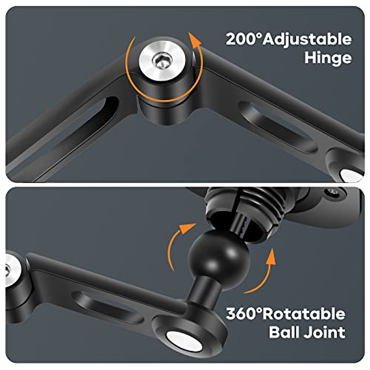 Optukeop Phone Mount for Tesla Model Y/3/X/S [Ultra Stable&Never Fall] Hands Free Car Phone Holder for 4-6.9" Phones, Angle Length Adjustable Arm Cell Phone Holder Car, Tesla Model Y 3 Accessories