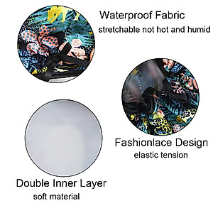 Shower Caps, 3 PACK Bath Cap for Women Waterproof & Adjustable Double Layered Shower Cap (Multi-colored8)