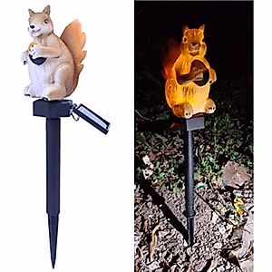 Chris.W Solar Garden Lights Squirrel Waterproof LED Solar Ground Lights Outdoor, Landscape Decorative Stake Lights Pathway Lamp Lighting for Lawn Patio Yard Path Walkway