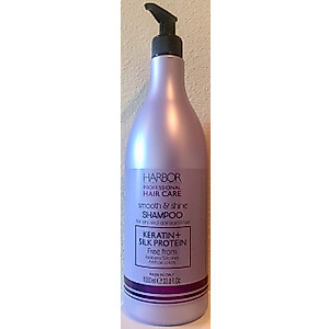 Harbor Natural Cosmetics Professional Smooth & Shine Shampoo with Keratin plus Silk Protein, 33.8 Oz. Made in Italy.