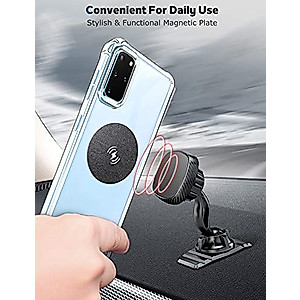 eSamcore Magnetic Phone Mount Metal Plate, Wireless Charging Compatible Phone Magnet Sticker for Magnetic Phone Holder for Car [Round Medium Size] [2.1 inch Diameter] [2-Pack]