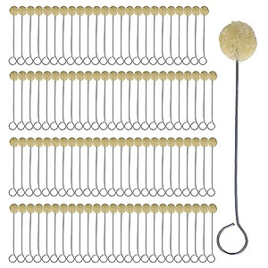 TCP Global Wool Daubers Ball Brush (Pack of 100) - Applicator Tool for Leather Dye, Dying, Staining, Crafting, DIY Crafts Projects, Gluing, Contact Cement, Shoe Shine Polish - Daub, Swab, Wipe, Spread