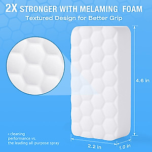 squish Magic Eraser Sponge, 12 Count Magic Cleaning Pads, Extra Durable White Sponge Erasers with Melamine Form for Walls, Oven, Windows, Shower, Kitchen, Bathroom, and Shoe Cleaner