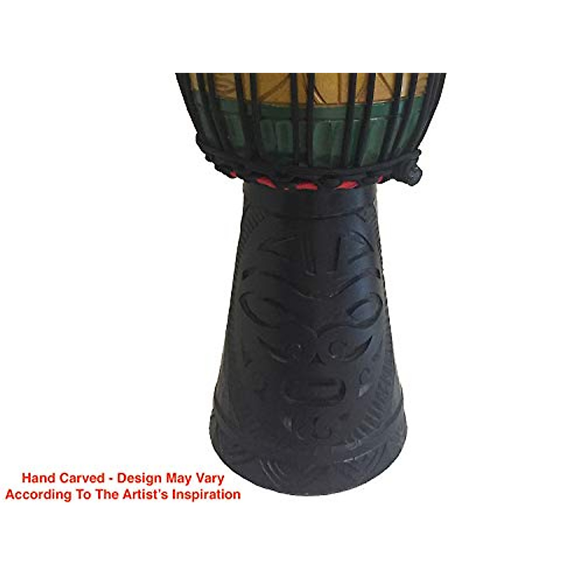 JIVE Djembe Drum Bongo Congo Hand Carved SOLID Mahogany Wood Drum LARGE 16" High African Rasta Drum - Professional Quality - JIVE BRAND