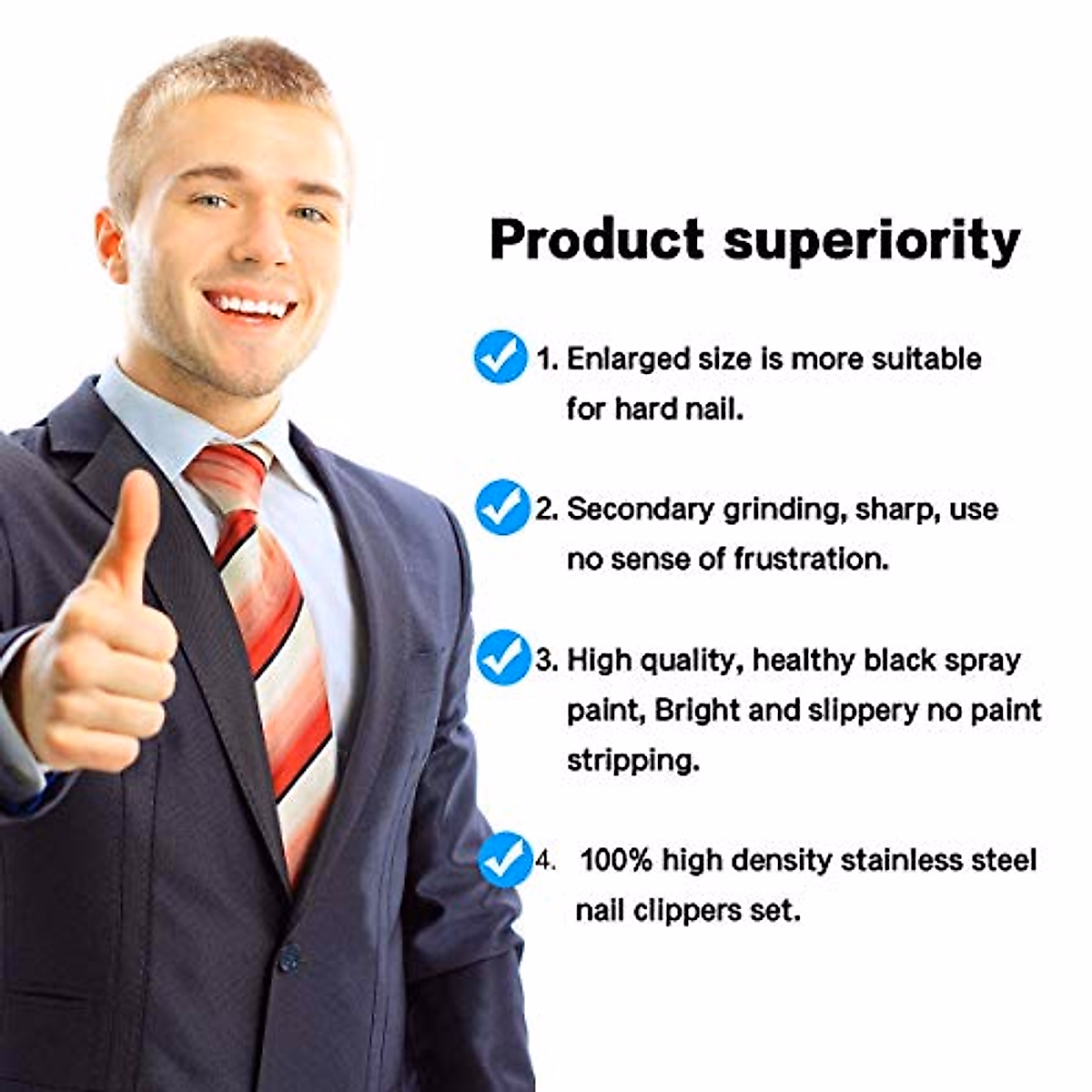 Manicure Kit Nail Clippers Set Stainless Steel Professional Pedicure Black 15 Pieces Grooming Scissors Cutter Ear Pick Tweezers Scissors Eyebrow file for Man&Women gift (black/blue_15in1)