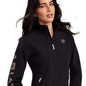 Ariat Female New Team Softshell Jacket Black/Leopard Small