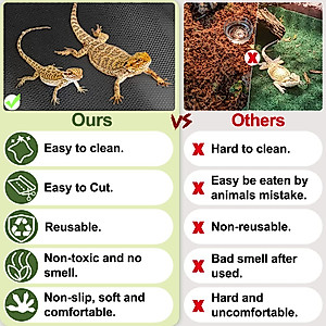 TCYPUHL Reptile Carpet, Reptile Mat, Bearded Dragon, Leopard Gecko Substrate,Bearded Dragon Tank Flooring, Snake,Tortoise Bedding, Bearded Dragon Tank Accessories (18"X 79", 1 PCS Thicker Mat)