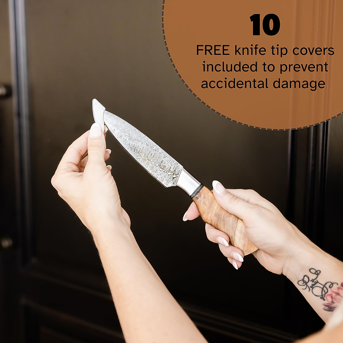 Knife Bag - Durable Waxed Canvas Chef Bag with zipper pocket & 5 slots for knives and kitchen tools, Knife roll for Knives & Kitchen Tools - Knife case for travel