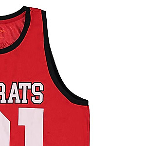 Nickelodeon Mens 90's Classic Tank - Rugrats Jersey - Reptar, Tommy, Chuckie & Phil Tanktop (Red Black, Large)