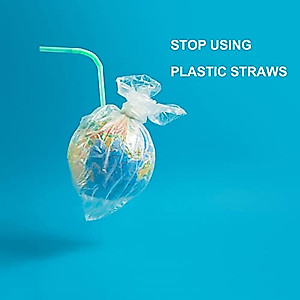 200 Count 100% Plant-Based Compostable Colorful Straws-KTOB Biodegradable Flexible Drinking Straws - A Fantastic Eco Friendly Alternative to Disposable Plastic Bendable Plasticless Straws