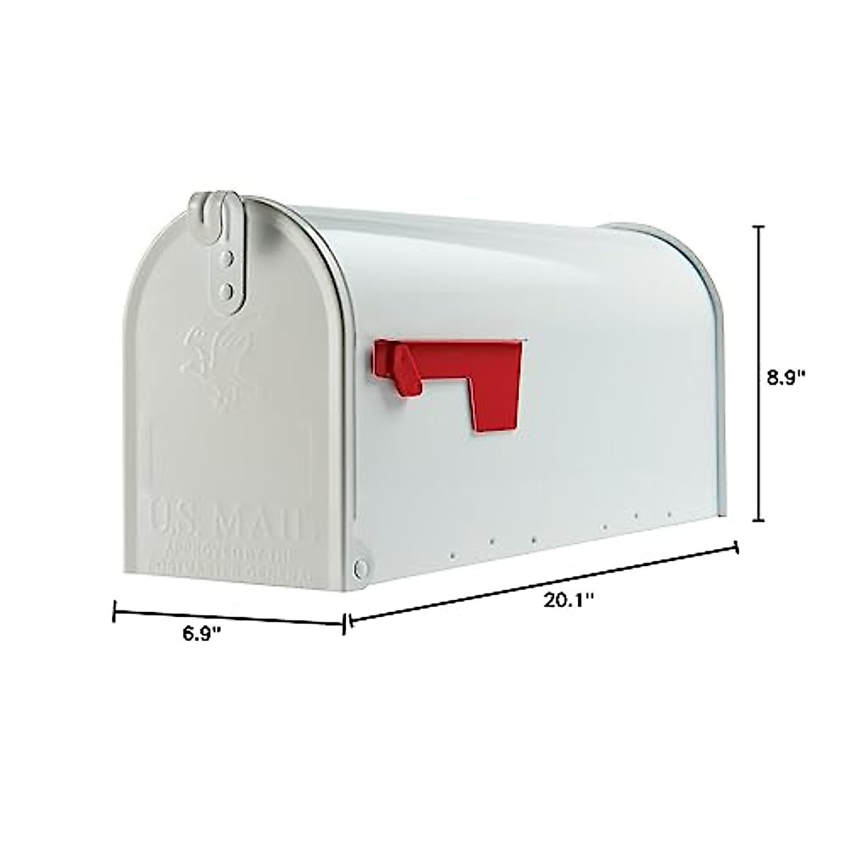 Gibraltar Mailboxes Elite Medium Capacity Galvanized Steel White, Post-Mount Mailbox, E1100W00
