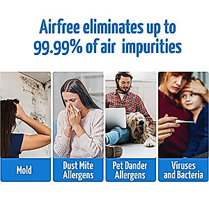Airfree Iris 3000 Filterless Silent Room Air Purifier, 650 sq. ft, Black