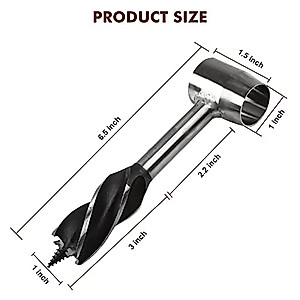 Rumansen Bushcraft Survival Settlers Wrench Tool Scotch Eye Wood Auger Drill Bit Bushcraft Gear Hand Auger Drill Wood for Bushcraft Survival Wilderness Travel Camping Outdoor Survival Shelter