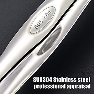 UPQRSG Stainless Steel Kitchen Tongs, Serving Tongs for Cooking, Cateloop Chef Food Salad BBQ Serving Utensils, Small Kitchen/Appetizers Tongs for Coffee, Tea Party[Butterflies Clip Silver]