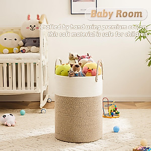 Artfeel Laundry Basket,Woven Cotton Rope Laundry Hamper,60L for Decor Storage of Dirty Clothes,Toys and Blankets in Bathroom,Baby Room and Living Room