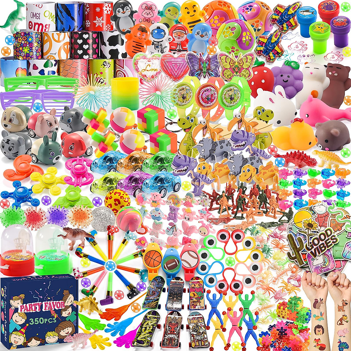 Yutin 350PCS Prize Box Toys for Kids Classroom, Party Favor Bulk for Kids 4-8 8-12, Goodie Bag Stuffers, Pinata Filler, Treasure Chest Box for Kids Prizes, Birthday Gift Bags for Boys Girls 3-5