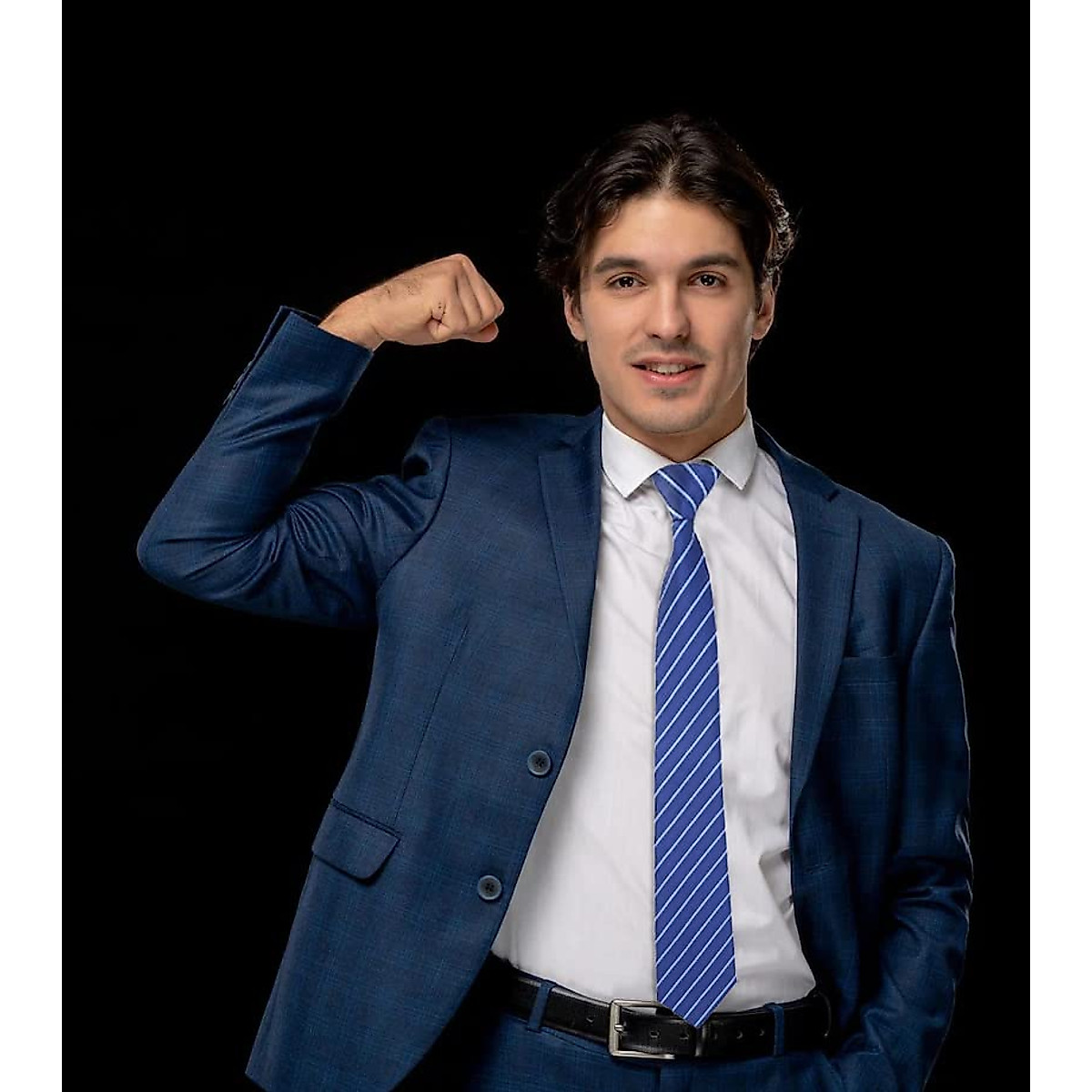 AUSKY 6PACK Mens Zipper Necktie,Regular Long Adjustable Pre Tied Clip on Easy Neck Tie for Men Formal Silk ties 3.15in Wide