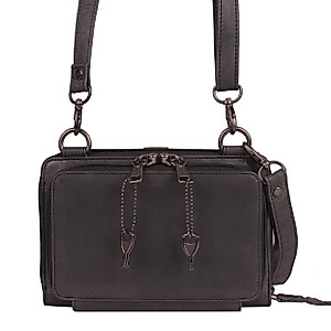 Lady Conceal Concealed Carry Millie Leather Crossbody Organizer (Dusty Black)