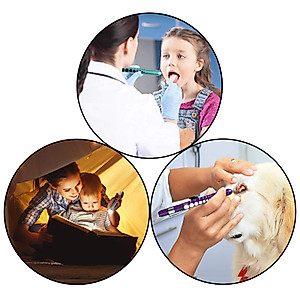 ALMOCN 4 Pack Pen Light,Nurse Medical Reusable LED Penlight White Light with Pupil Gauge and Ruler,2 Pack Teal + 2 Pack Purple