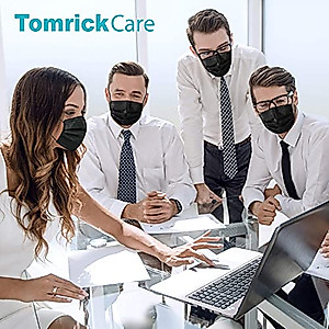 Individually Wrapped 50pcs Black Disposable Face Masks Adult,Comfortable Breathable Face Mask