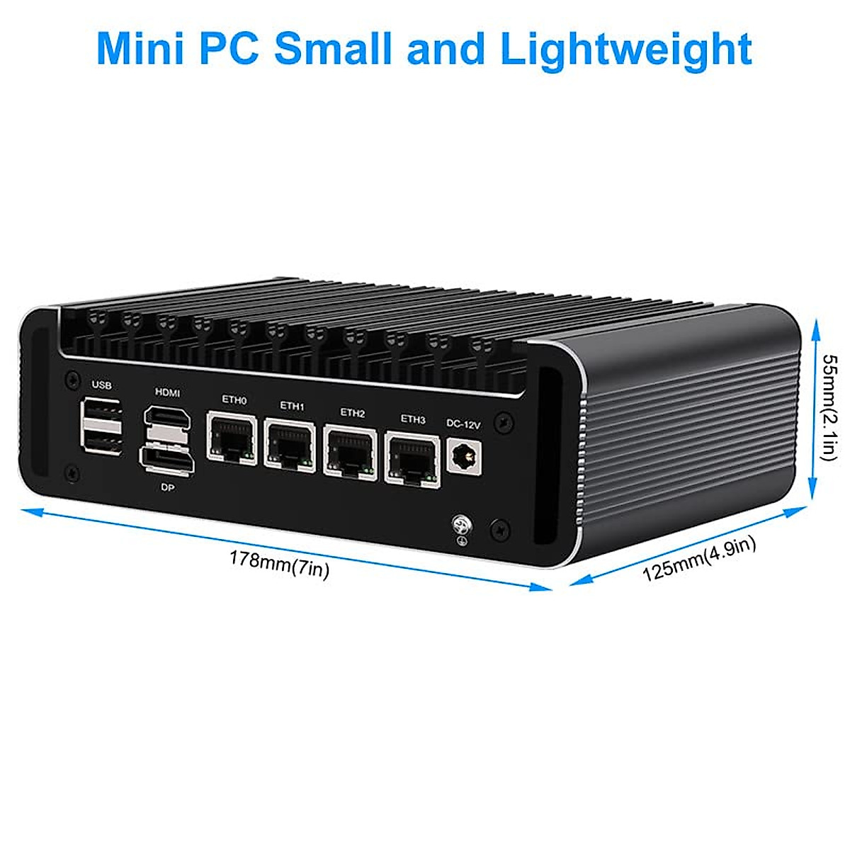6 Ports Firewall Micro Appliance, Mini PC Intel Quad Celeron N5105, Inter i226-V LAN, DDR4 RAM, AES-NI, Router PC, VPN, NO RAM NO SSD