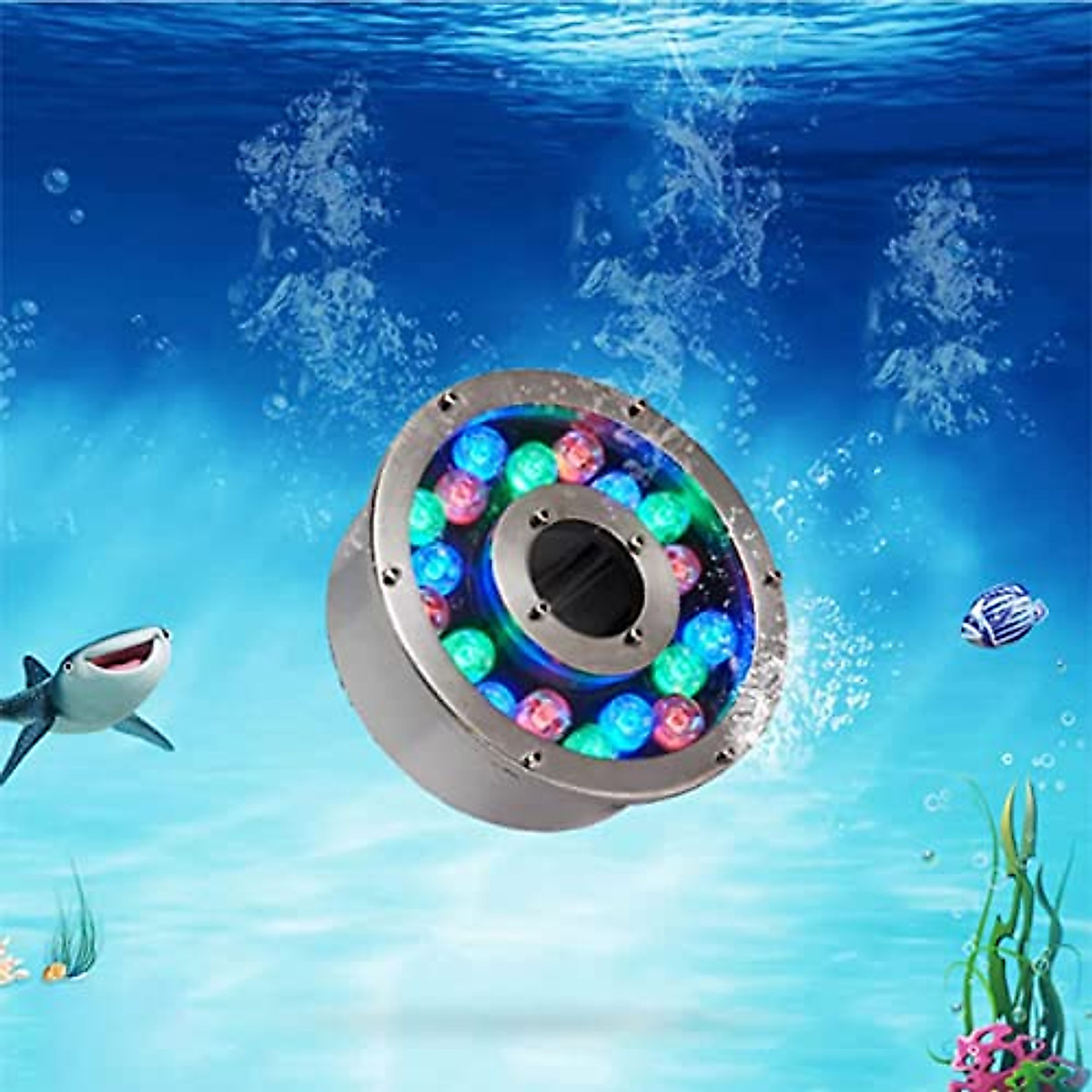 LED Swimming Pool Underwater Light - Submersible LED Fountain Light, IP68 Waterproof 12V Pond Lights LED Ring Underwater Fountain Light, for The Garden, Fountain Pool, Landscape Decoration