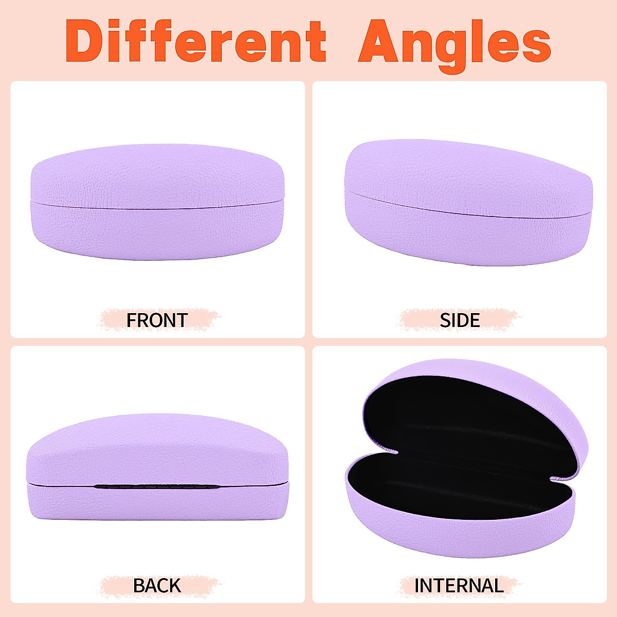 CHZZMS 2 PACK Large Hard Shell Sunglasses Case, Protective Case For Sunglasses and Eyeglasses (cyan+purple)