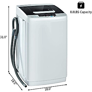 FUTADA Full Automatic Washing Machine, 2 in 1 Portable Laundry Washer, 8.8 Lbs Washer & Dryer Combo w/Built-in Barrel Light, LED Display, Energy Saving Top Load Washer for Camping, Apartment, Dorm