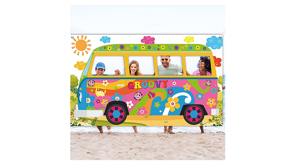 60's Hippie Bus Photo Prop - Retro 60s & 70s Party Decor | Big Fabric ...