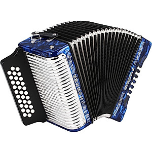 Hohner Corona II Diatonic Accordion - Keys of G/C/F - Dark Blue
