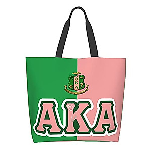 AKA Beach Tote Bags Travel Totes Bag Kitchen Reusable Grocery Bags Shopping Tote for Women Foldable Waterproof Book Tote