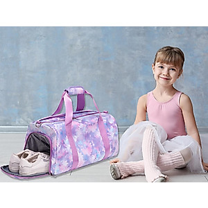 Dance Bag for Girls Princess Sports Duffle Bag for Girls Overnight Travel Duffel for Girls Ballet Bag with Shoes Compartment Water Resistant