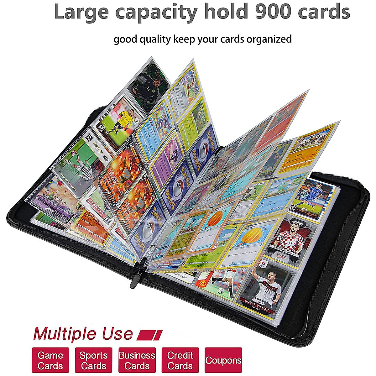 𝟮𝟬𝟮𝟰 𝙐𝙥𝙜𝙧𝙖𝙙𝙚 PACKAPRO 9 - Pocket Classic Soccer Cards Binder Fit 900 Cards with 50 Sleeves Sports Card Binders Collector Album Folder Holder for FIFA Cards