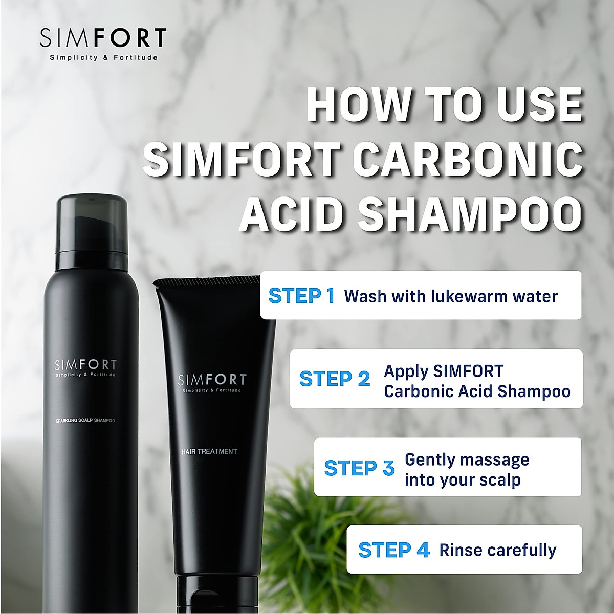 SIMFORT Hair Conditioner for Men & Women, Recommended for Use Carbonic Acid Shampoo, 4.2oz, 1-Month Use (1 Pack)
